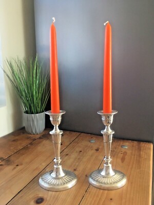 PAIR OF VINTAGE ADAM REGENCY STYLE VINERS EPNS PLATED CANDLE HOLDER ...