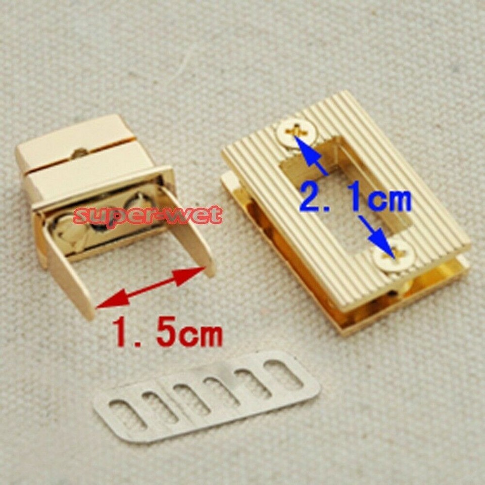 2 X Metal Bag Purse Closure Turn Twist Lock Clasp Fastener Craft Gold ...