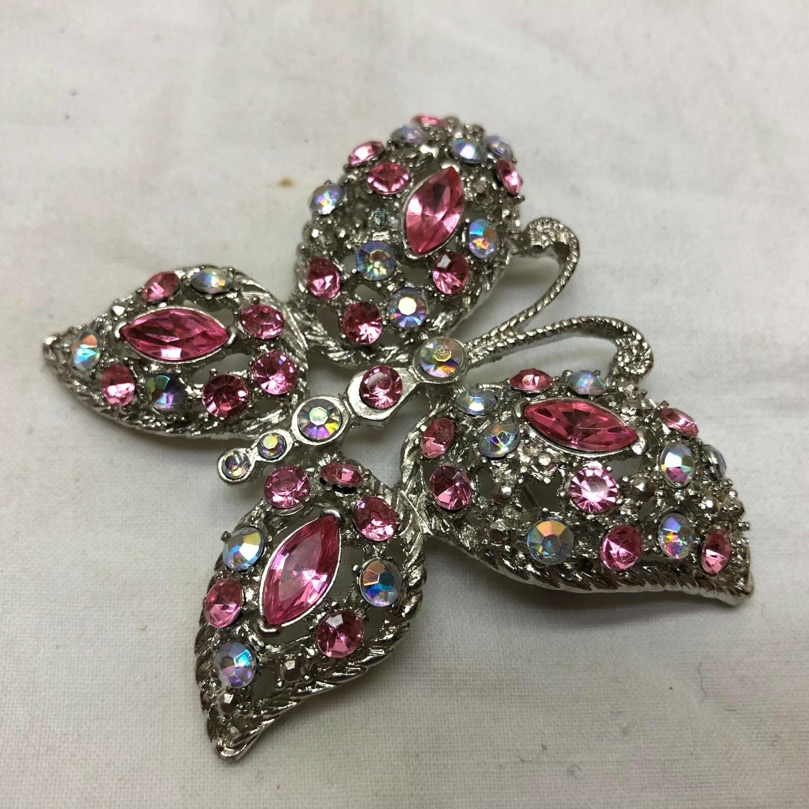 Large Butterfly Pin Brooch Rhinestones Colorful | eBay