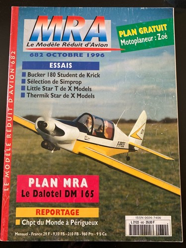 MRA n°682 du 10/1996; Essais Bucker 180 Student de Krick/ Simprop ...
