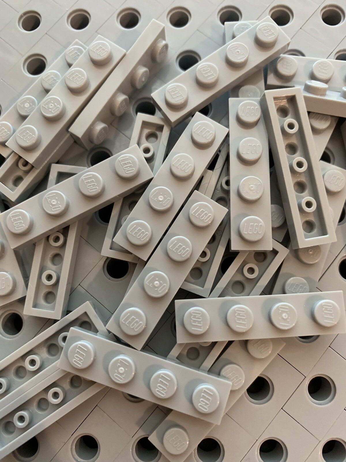 Lego 1x4 Light Gray Base Plate Tiles 1 X 4 Bricks Plates New Lot Of 25 ...