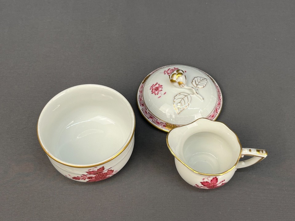 Herend Chinese Bouquet Raspberry Porcelain Espresso Set for 5; Mint ...