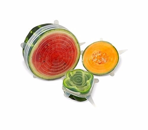 Silicone Stretch Lids Cover Multi Size 6 pack Reusable Food Seal Wrap ...