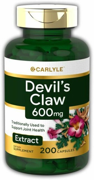 Devils Claw Root Extract 200 Capsules 600 MG Gluten Supplement Joint ...