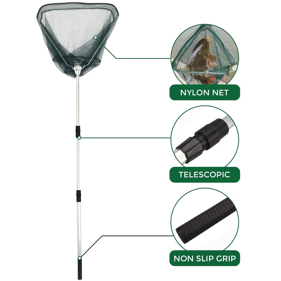 Aquarium Telescopic Fish Tank Net Extendable Handle Netting Pond Koi ...