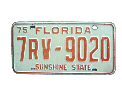 1975 Florida Sunshine State RV License Plate in Good original condition ...