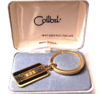 COLIBRI 18kt GOLD ELECTROPLATE KEY RING KEY FOB NEW IN ORIGINAL BOX ...