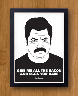 Ron Swanson Bacon And Eggs Poster
