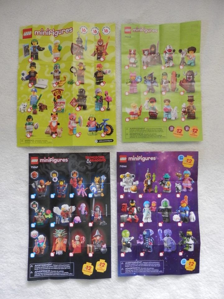 Lot of 8 Lego Collectible Minifigures Series Checklist Posters - CMF ...