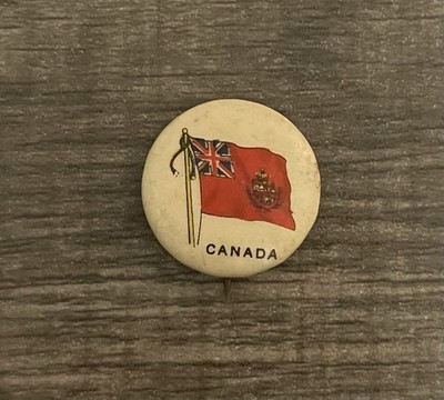 Antique Sweet Caporal Cigarette Canada Flag 7/8" Pin, Whitehead & Hoag ...