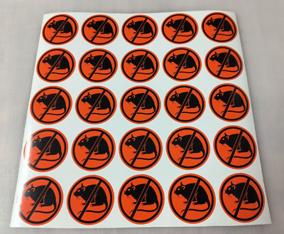 25 pack - NO Rats Orange & Black Vinyl Hard Hat Helmet Stickers Decals ...