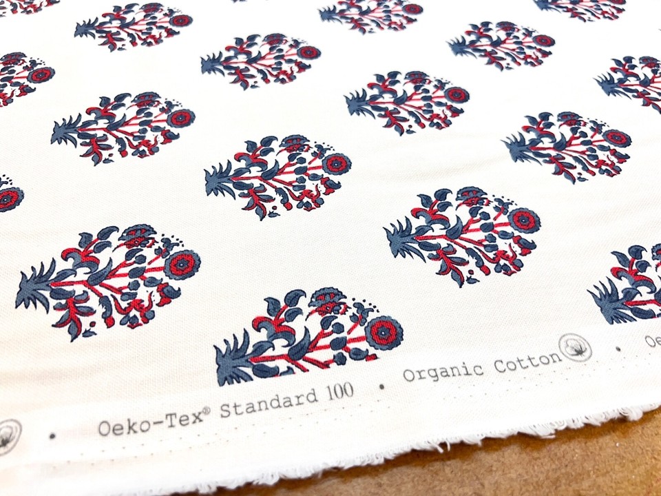 SARITA Block print, 100% cotton fabric, Double width 280 cm/110inch ...