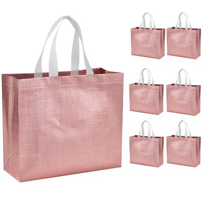 6 Pack Gift Bags Reusable Tote Bags with Handles for Party Wedding | eBay
