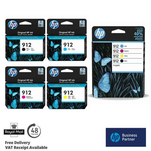 HP Original 912 Black Cyan Magenta Yellow Ink Cartridges For OfficeJet ...