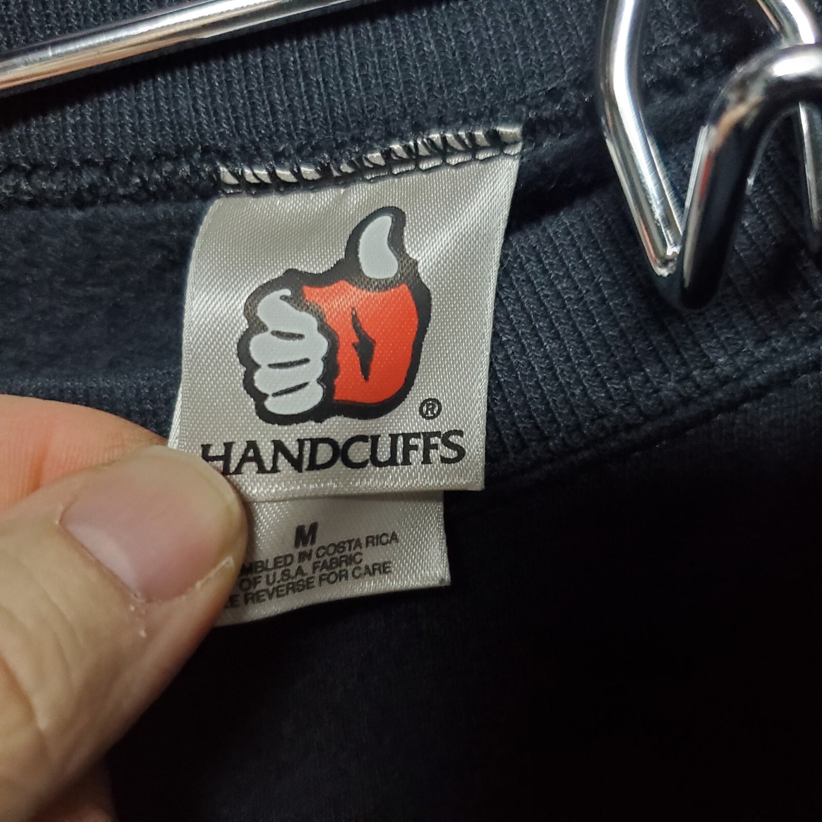 Vintage Handcuffs Brand Crewneck Mens Medium All Blac… - Gem