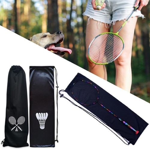 Drawstring Pocket Protective Sleeve Racquet Cover Badminton Rackets Bag ...