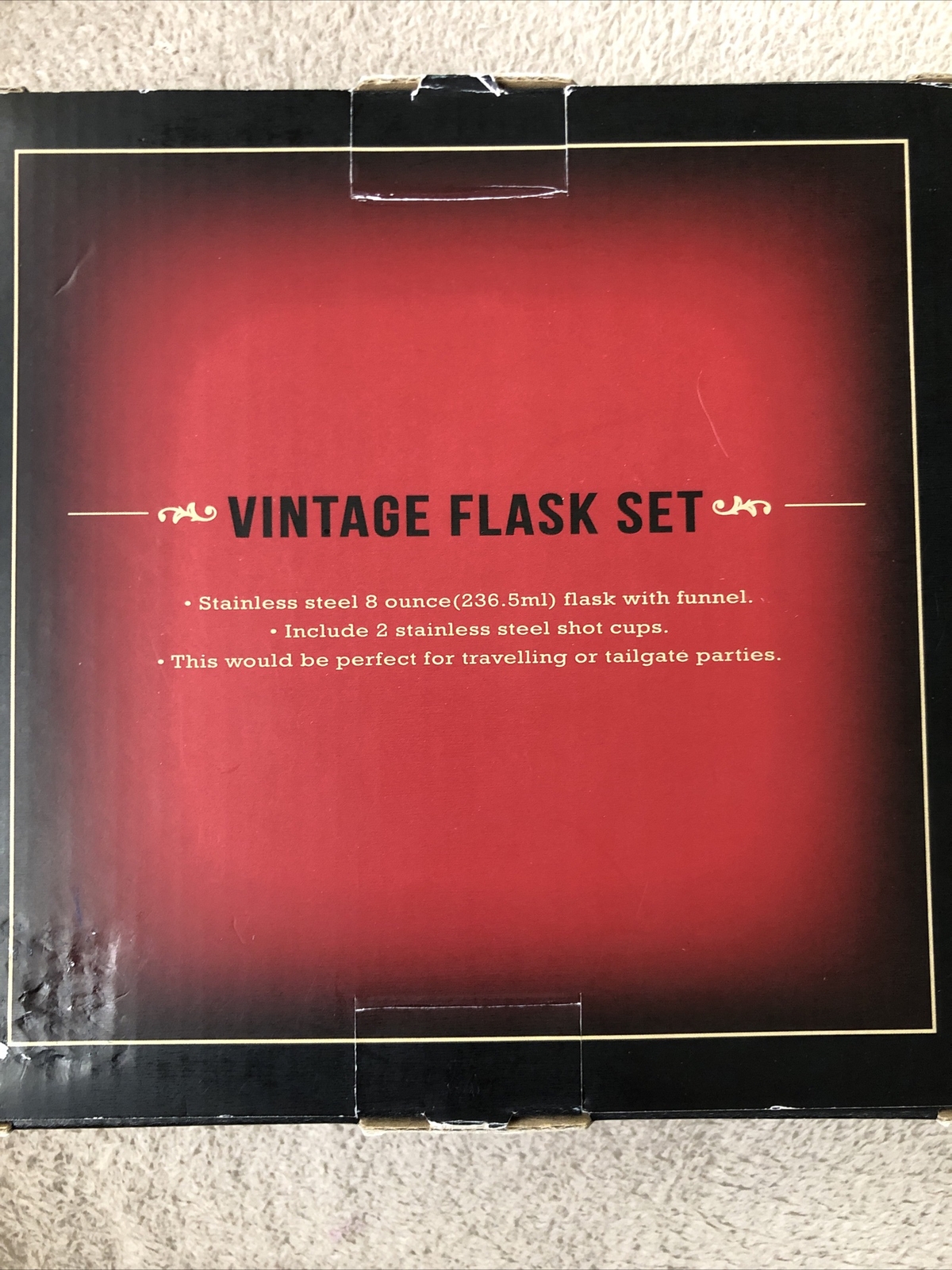 Vintage Flask Set Plaid Stainless Steel 8 oz Flask With Shot Cups | eBay