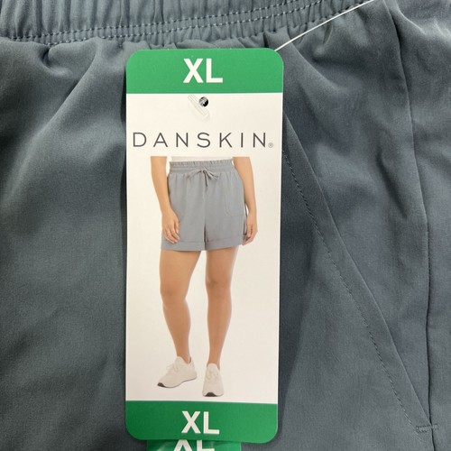 NWT Danskin Womens Shorts Paper Bag Woven Pockets Drawstring, Stormy ...
