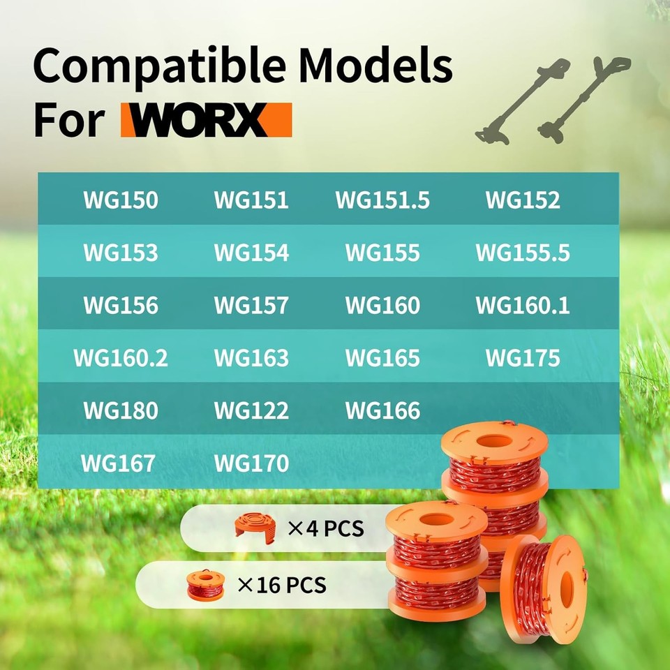 20 Pack Trimmer Spool Line for 16 Spools & 4 Caps 824007208555| eBay