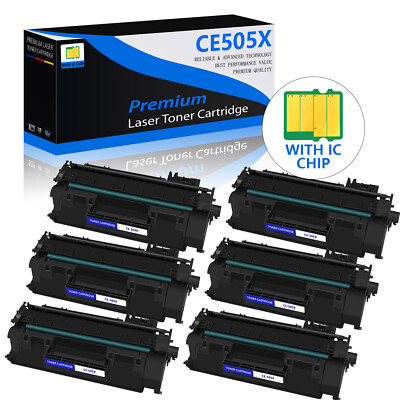 6PK CE505X 05X Toner Compatible for HP LaserJet P2055X P2055d P2055dn ...