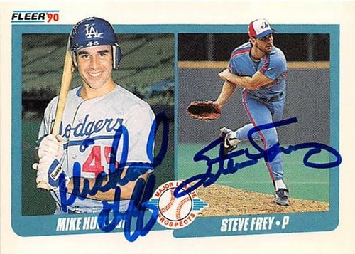 Steve Frey Mike Huff autographed baseball card 1990 Fleer #649 ...