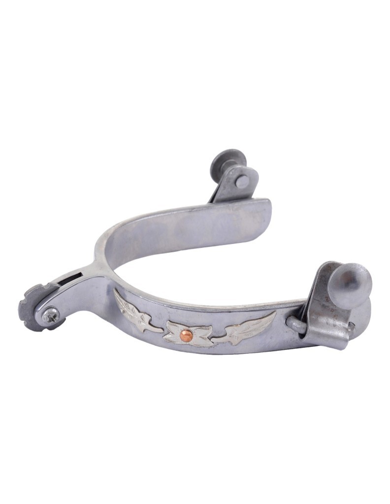 Diamond R Spurs Mens Short Shank Train Blunt Rowel Steel Silver DR090 ...