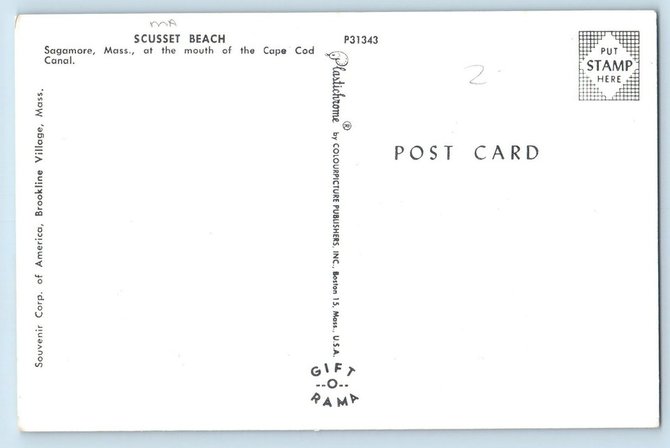 c1950's Scusset Beach Mouth Of Cape Cod Canal Sagamore Massachusetts MA ...