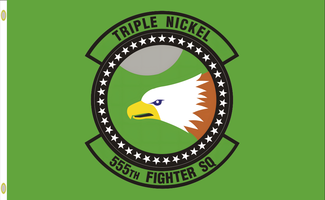 USAF 555th Fighter Squadron "Triple Nickel" 3x5 ft Single-Sided Flag ...