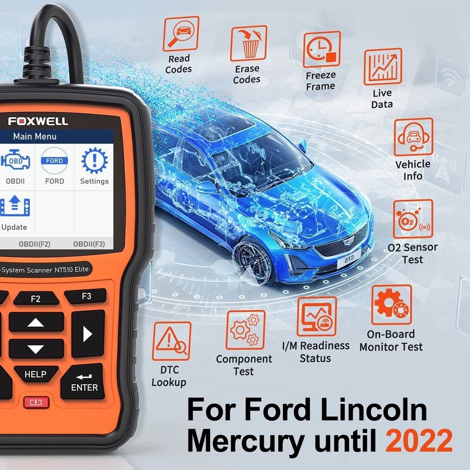 For Ford All System Auto Diagnostic Bi-directional OBD2 Code Reader ABS ...