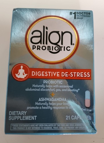 Align Probiotic Digestive De-Stress + Ashwagandha 21 Caps BEST BY 12/ ...