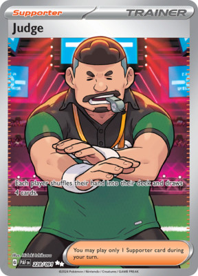 Judge (228/091) Ultra Rare Full Art Trainer | Pokemon Paldean Fates ...