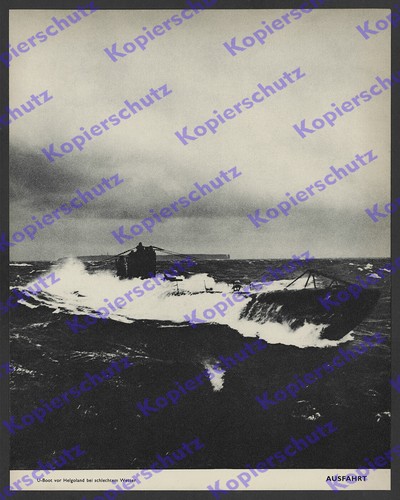orig. Fotodruck Franz Schensky Kaiserliche Marine U-Boot Helgoland ...