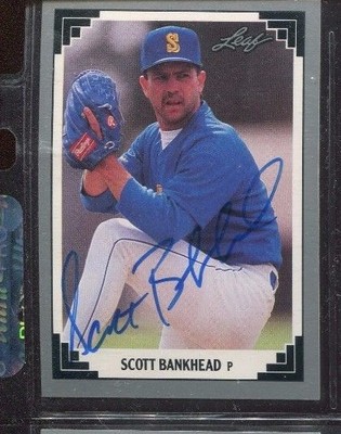 Scott Bankhead 1991 Leaf signed auto autographed card Seattle Mariners ...