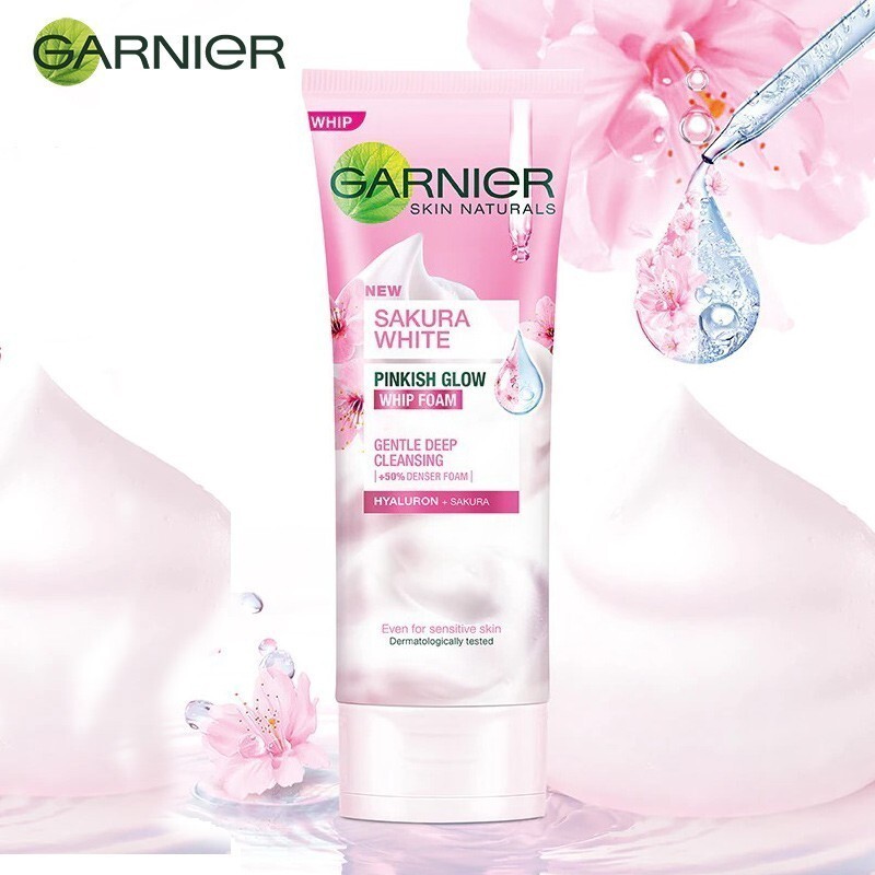Garnier Whip Face Wash Foam Soft Skin Care Moisture Cleansing Sakura ...