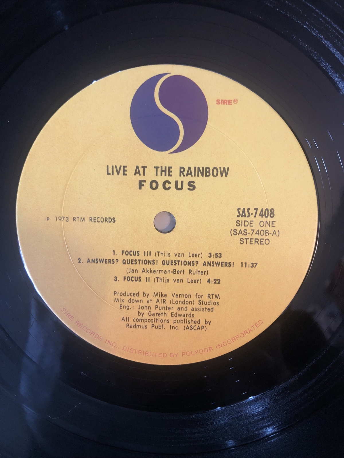 Focus-Live at the Rainbow-LP-SAS-7408-1973-VG+ | eBay