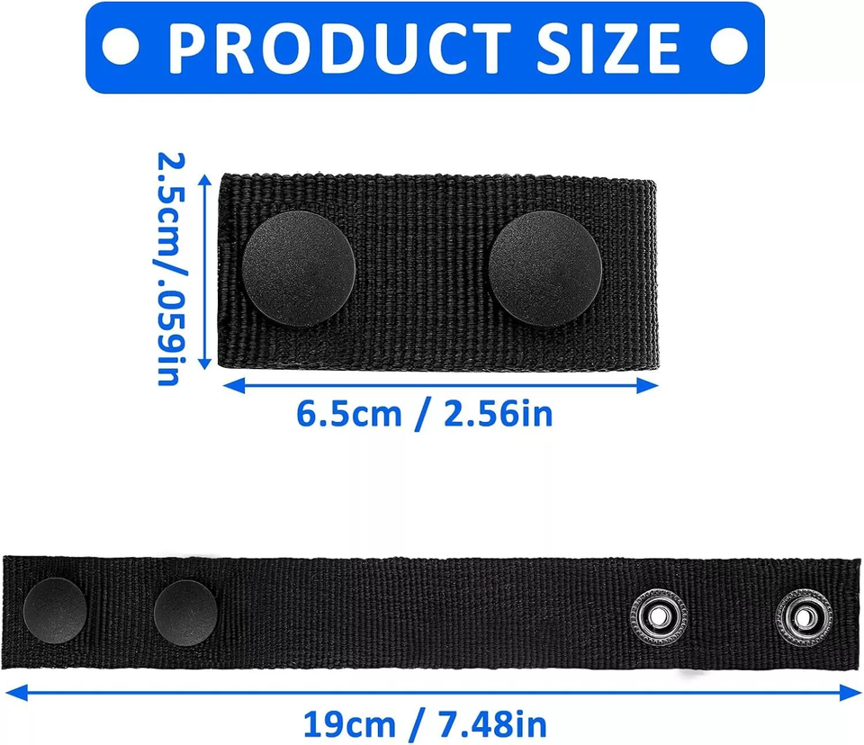 4× Tactical Duty Belt Keeper with Double Snaps Security Tactical Belt ...
