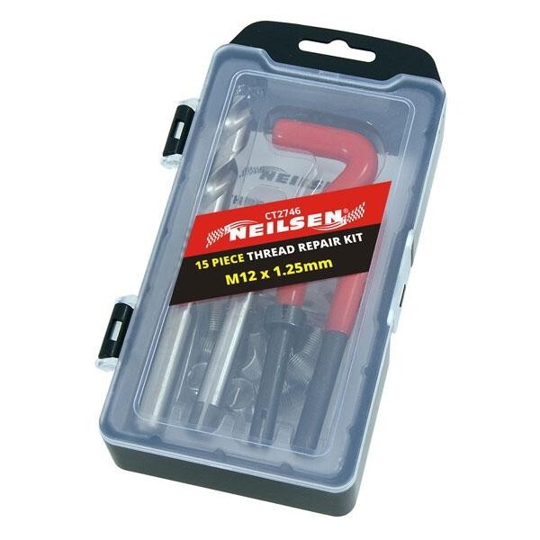 M12 x 1.25 Thread Repair Kit 15pc Helicoil Compatible 12mm Damaged ...