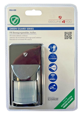 SCHWAIGER HGA 400 PIR Bewegungsmelder, Außen, schwarz, GREEN GUARD ...