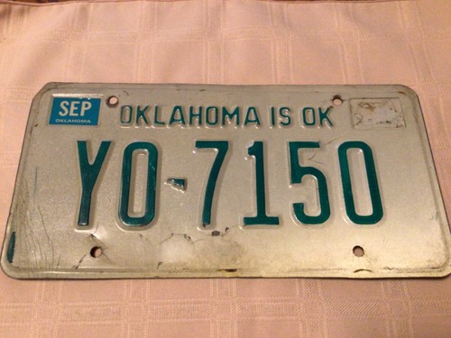 Oklahoma Is OK License Plate~Vintage~YO 7150~Garage~Man Cave~Minor Wear ...