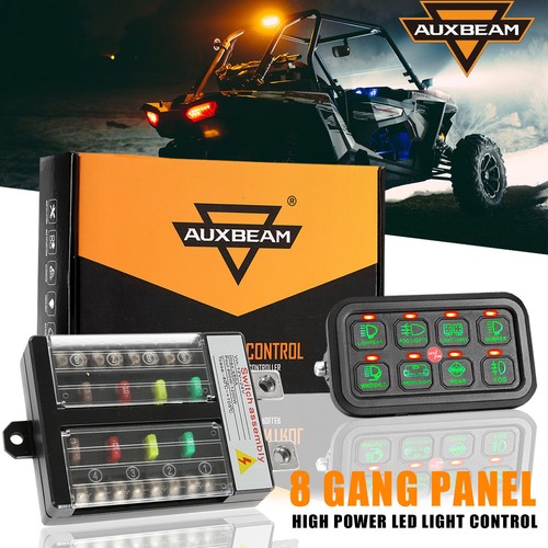 AUXBEAM ATV UTV 8 Gang Work Light Bar Control Switch Relay System Green ...