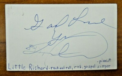 Little Richard Rock n Roll Legend Signed 3x5 Index Card with Full JSA ...