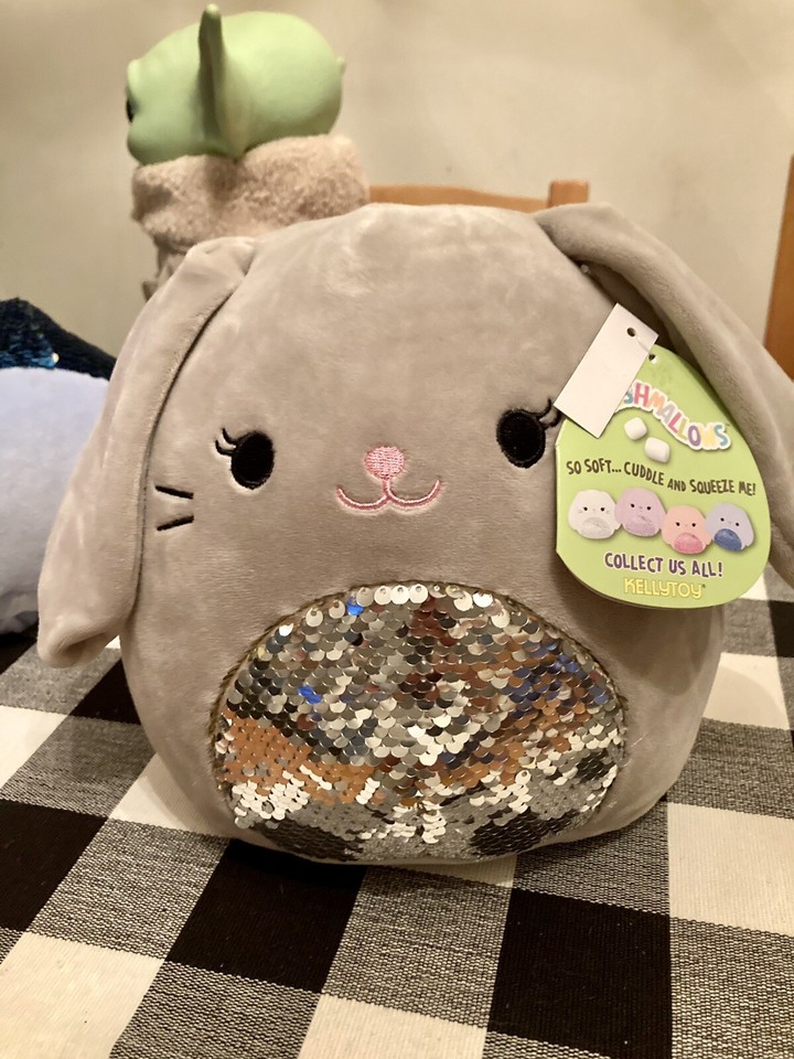3 NWT Squishmallow BUNNY RABBIT Easter Reversible Sequin Bellies 8 ...