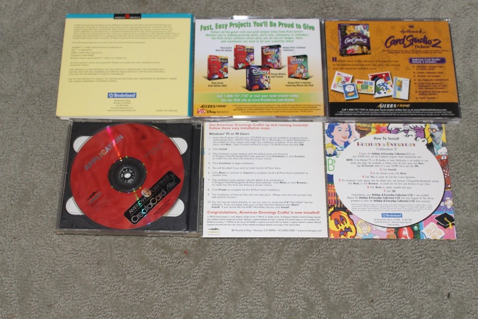 Six Vintage Crafting CDs,Create a Card, American Greetings Scrapbooks ...