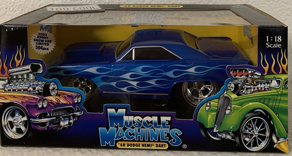 1/18 Muscle Machines 68 Dodge Hemi Dart Blue Flamed 2002 Hobby Show 1 ...