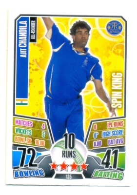 2013-2014 IPL - card 135 - Rajasthan Royals player - Ajit Chandila ...