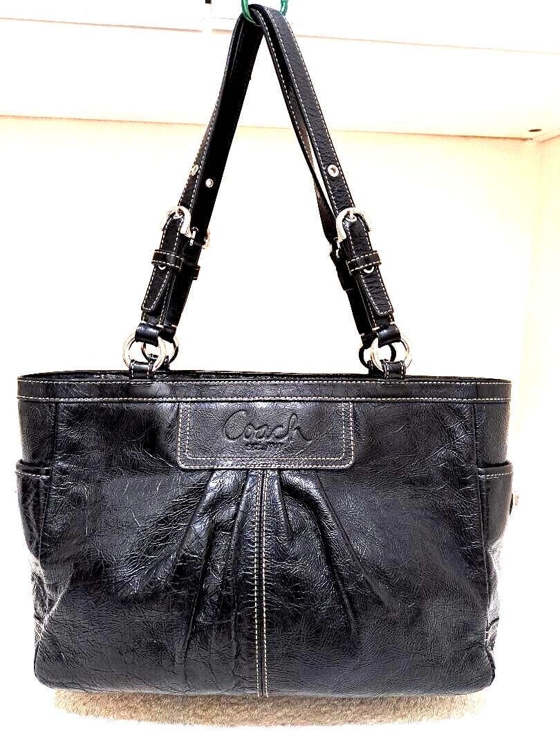 Coach Gallery F13761 Soft Black Leather Adjustable Do… - Gem