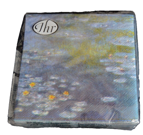 Paper Napkins MONET: WATERLILIES 20 THR BEVERAGE NIP 3-PLY Germany 10 ...