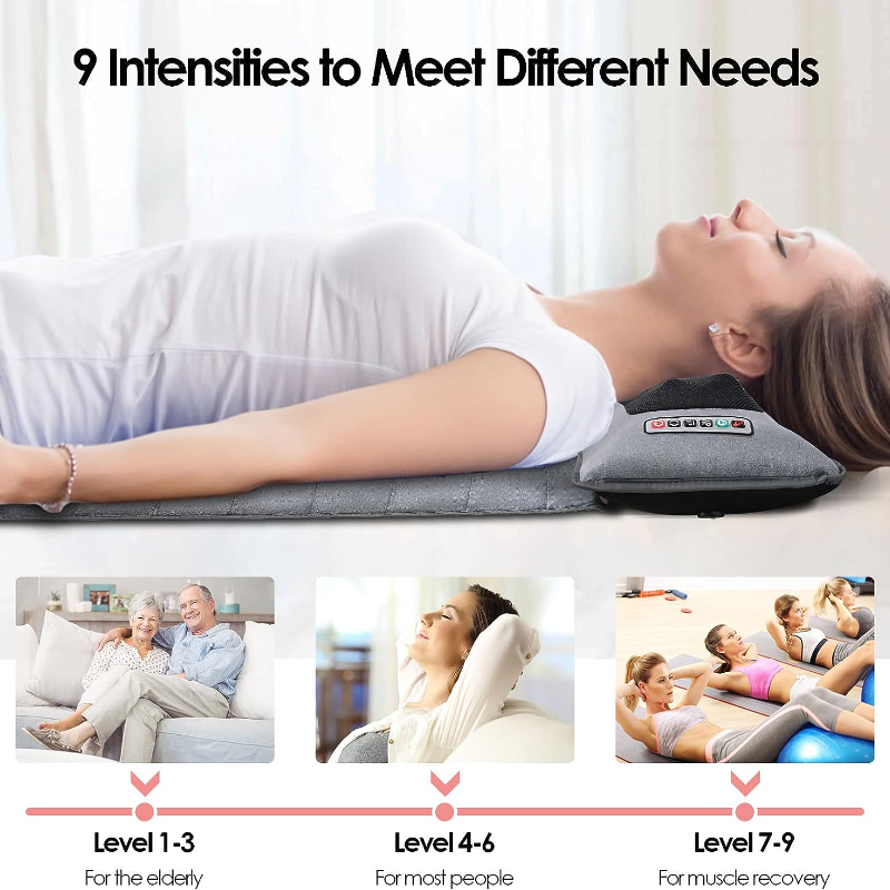 10 Vibrating Motors Massage Mat Full Body Heated Massage Mattress Neck ...