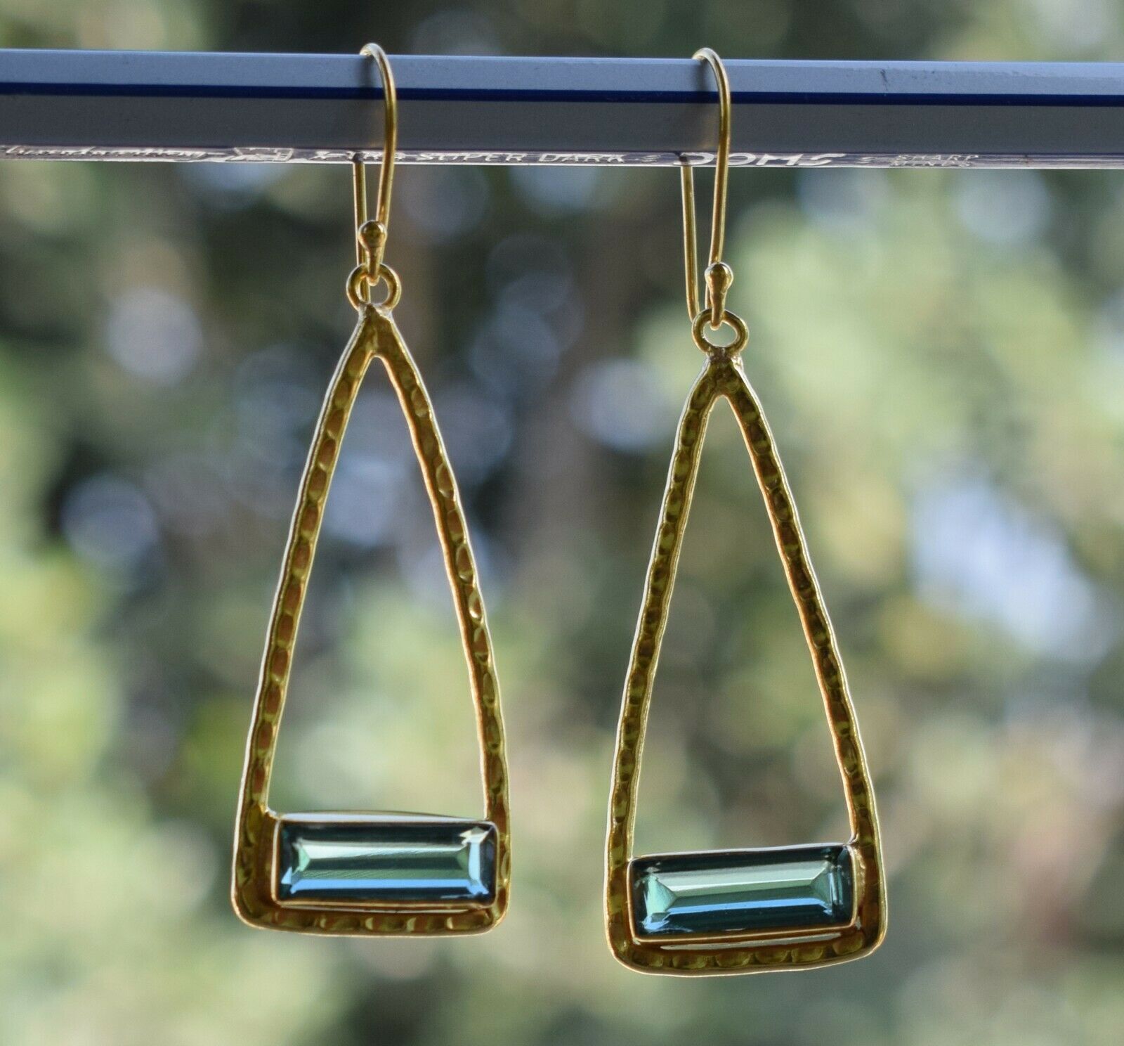 925 Sterling Silver Rectangle Shape Green Amethyst Stone Handmade Earrings Lots | eBay