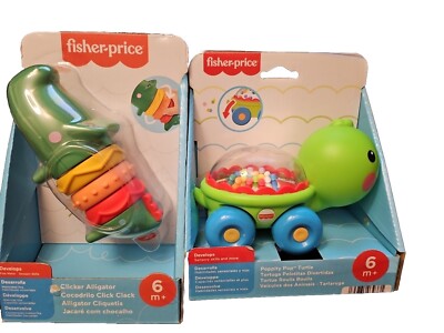 2 PACK FISHER PRICE POPPITY POP TURTLE & CLICKER ALLIGATOR *NEW* 2 PACK ...